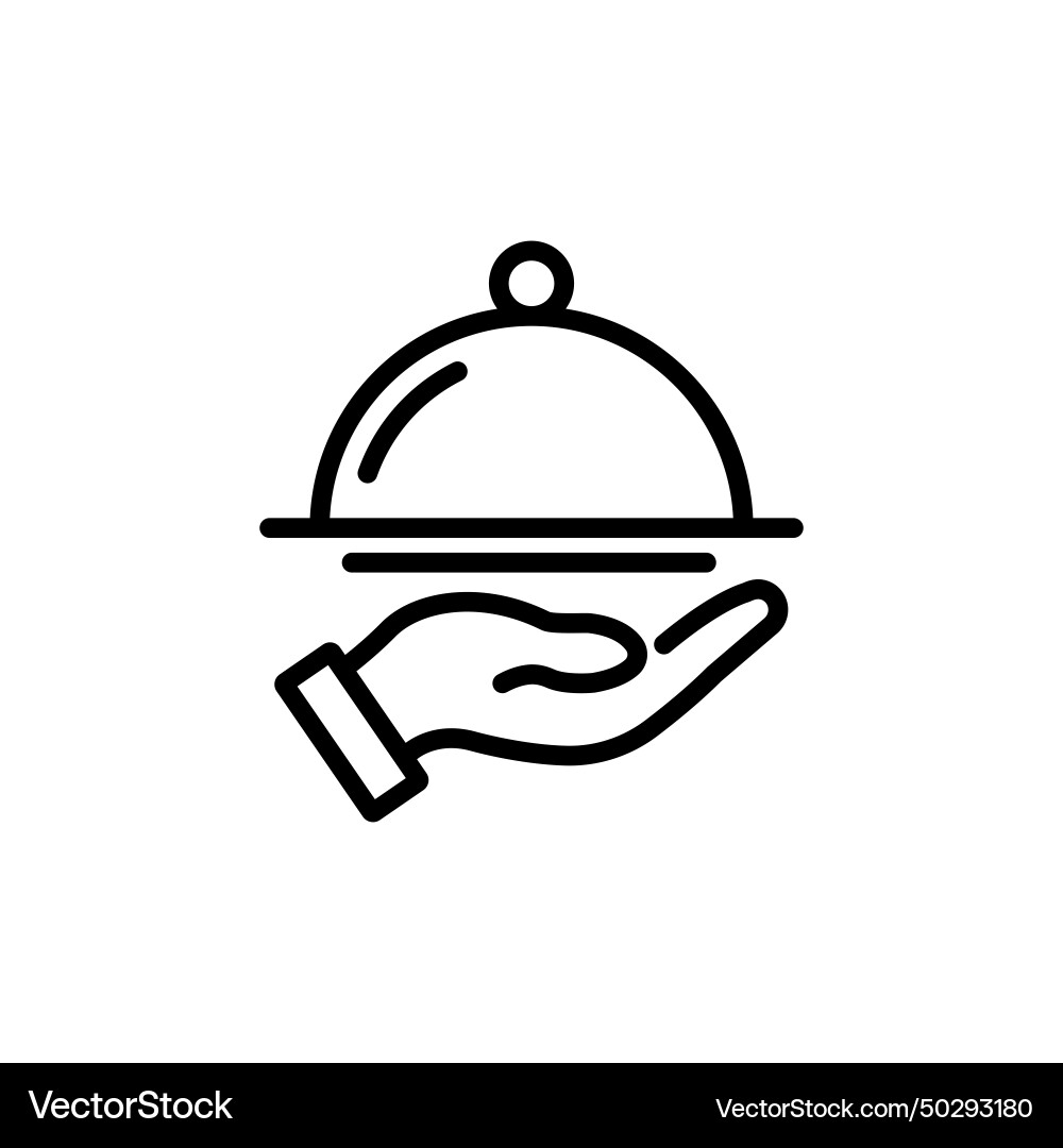 Main dish line icon linear style sign for mobile Vector Image