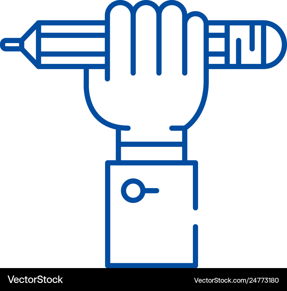 Pencil drawing line icon concept drawing Vector Image