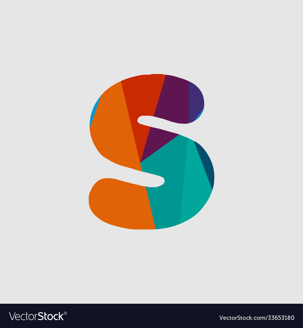 S diamond font template design Royalty Free Vector Image