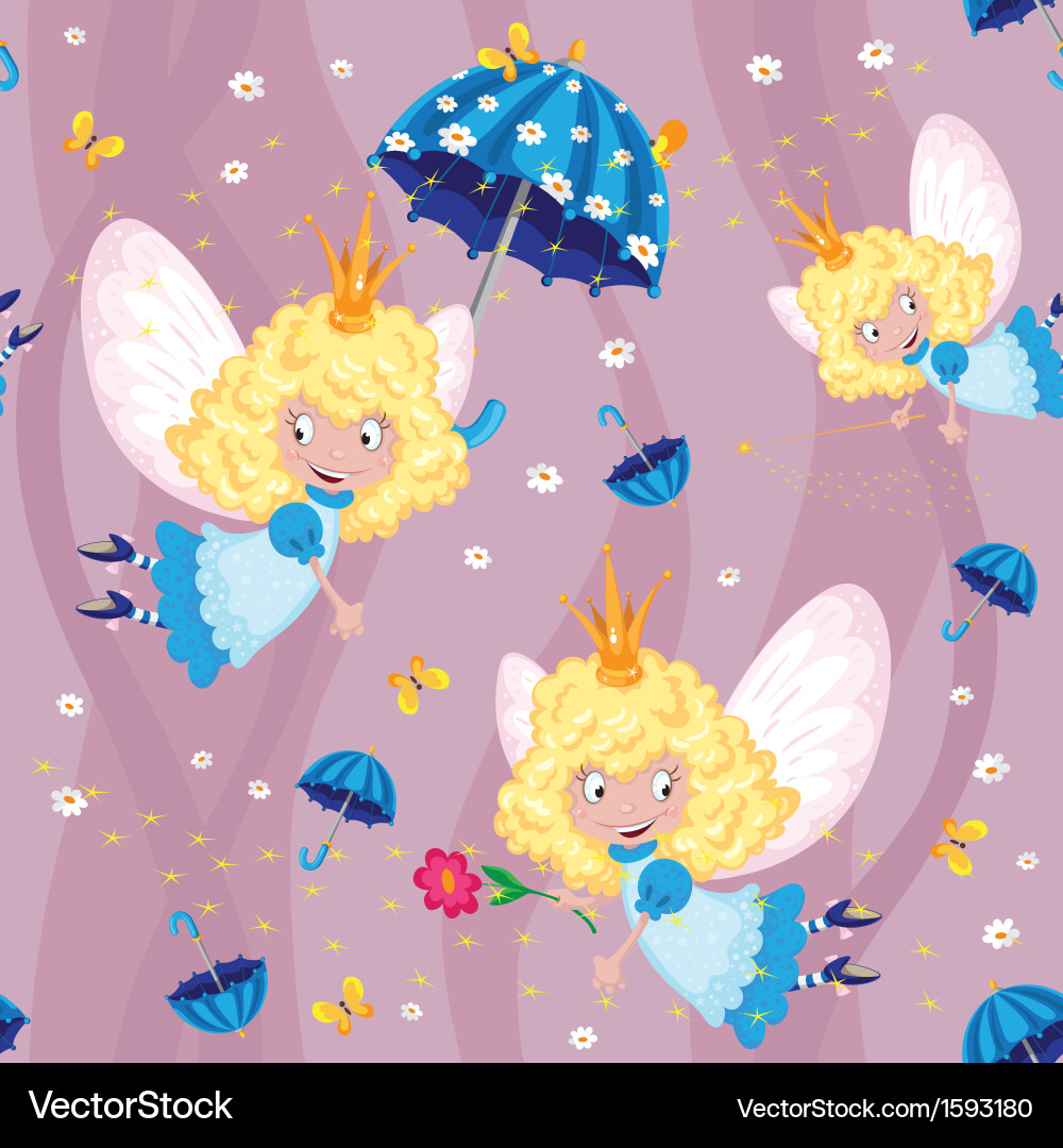 Seamless happy fairy Royalty Free Vector Image