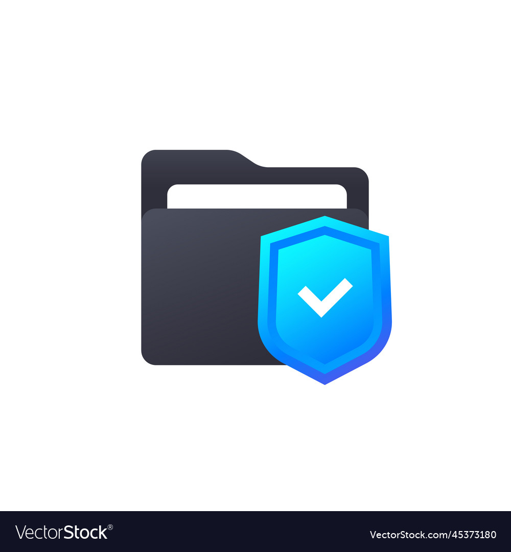 Secure Folder Icon With A Shield Royalty Free Vector Image