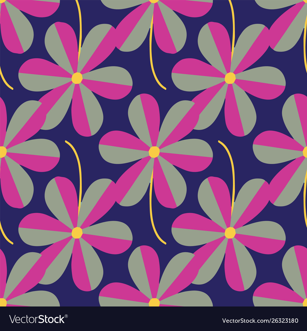 Stylized flowers seamless pattern repeat Vector Image
