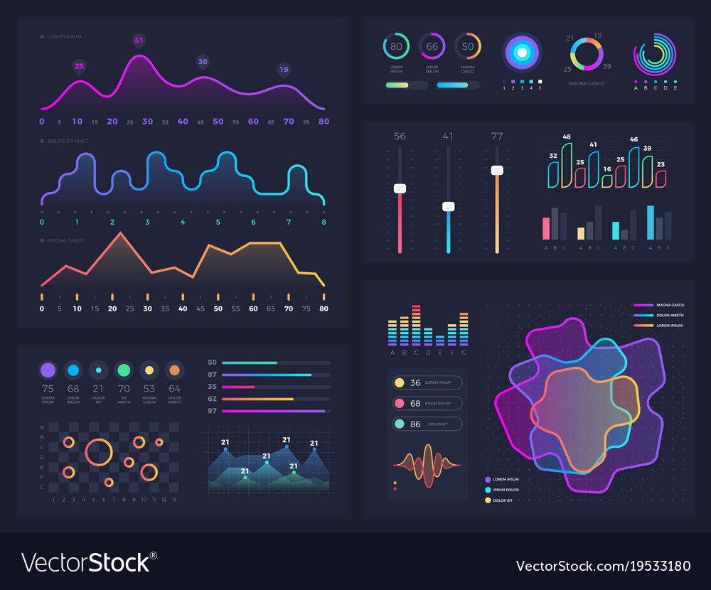 Technology graphics and diagram with options Vector Image