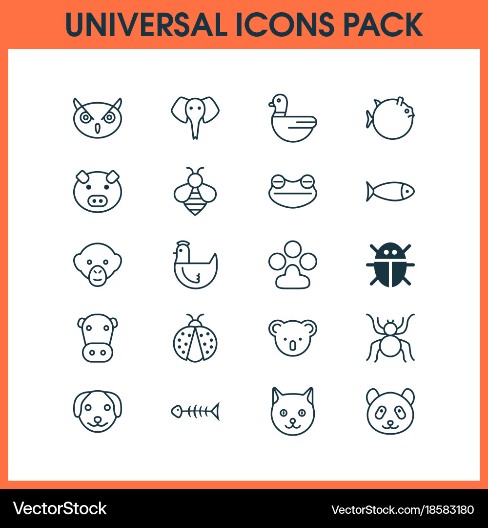 Zoo icons set includes icons such as trunked Vector Image