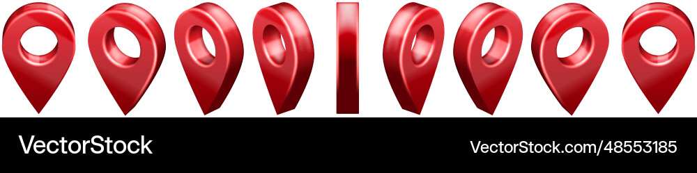 Animated location pin 3d icon rotating gps Vector Image