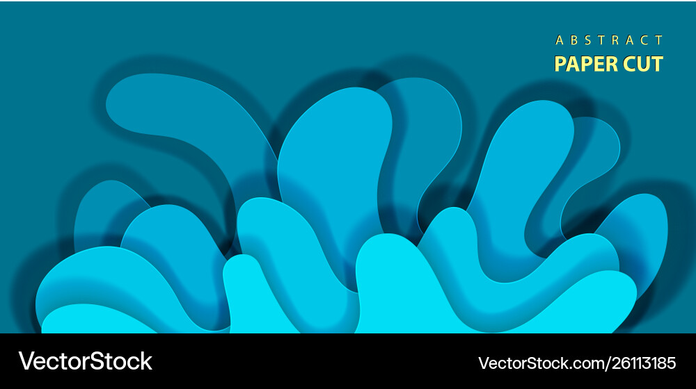 Background with splash water paper cut shapes Vector Image