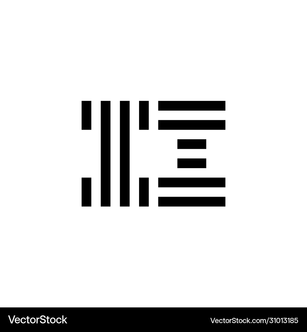 Black and white letter ii initial logo icon Vector Image