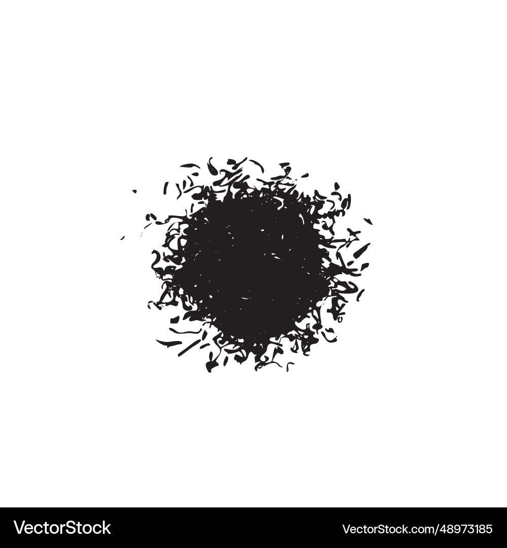 Black tea leaves icon dry pile Royalty Free Vector Image