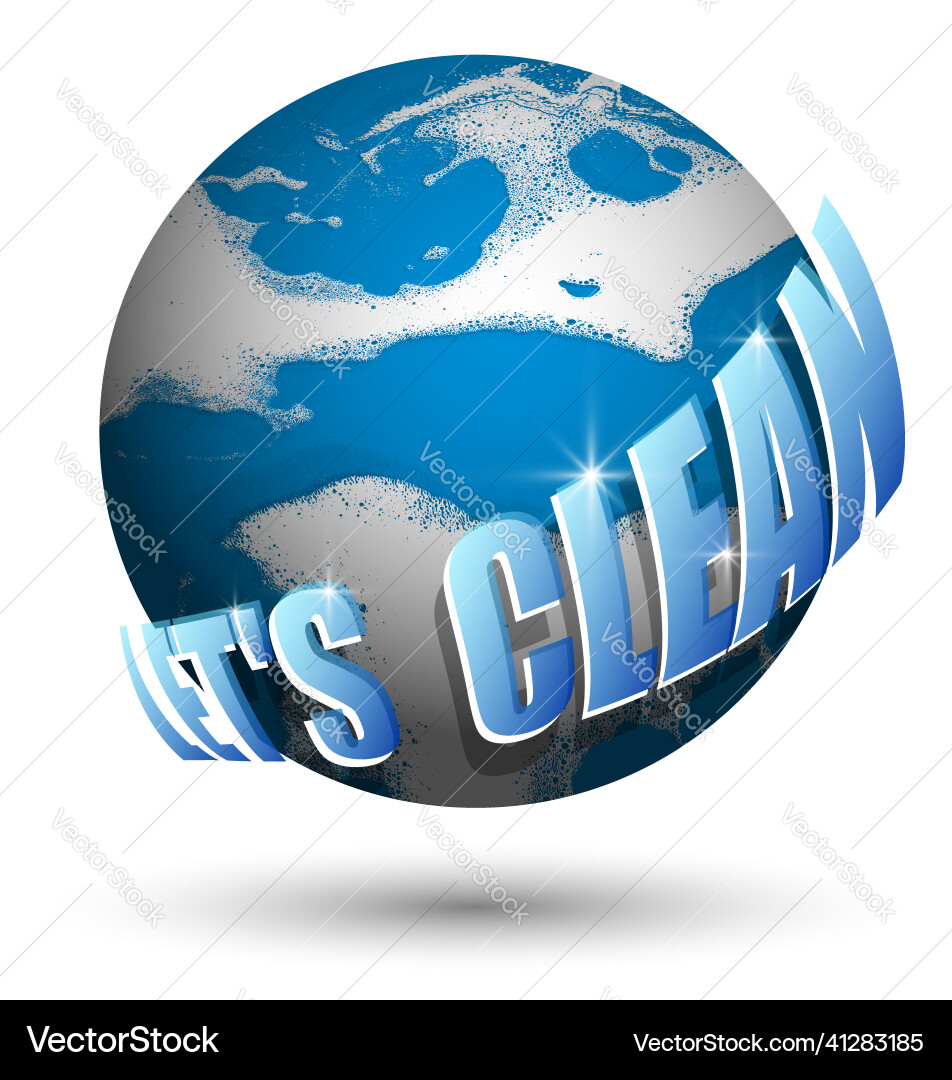Concept shiny planet earth with continents Vector Image