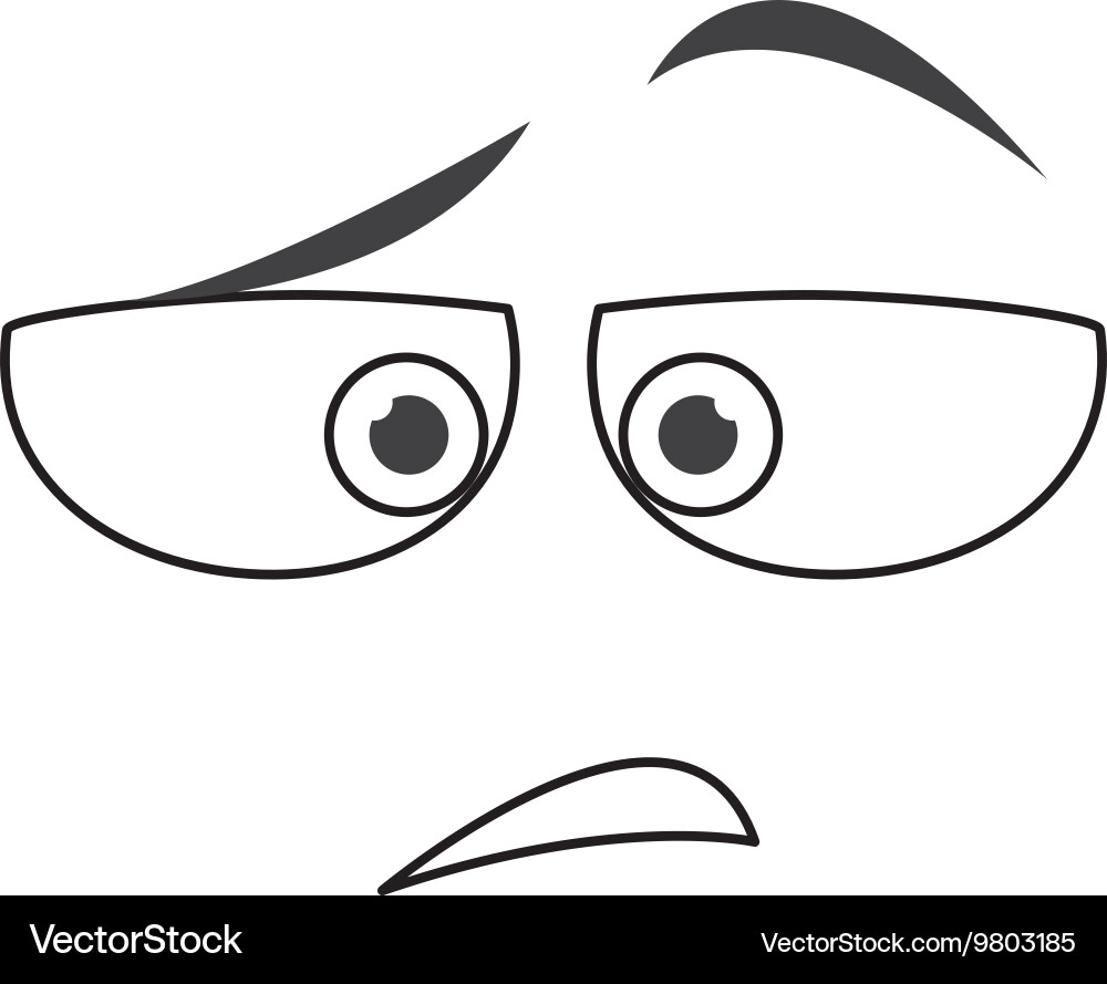 Disdain emoticon face icons Royalty Free Vector Image