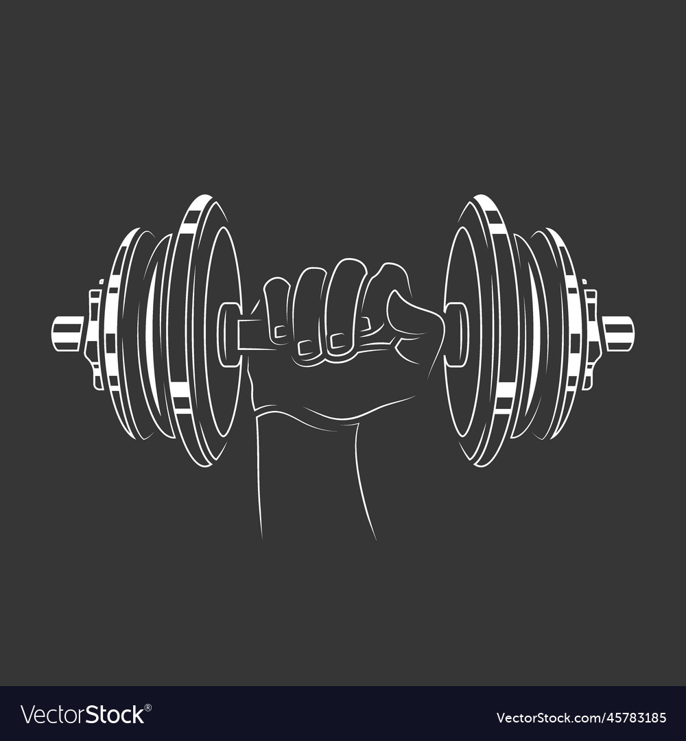 Dumbbell team in vintage style Royalty Free Vector Image