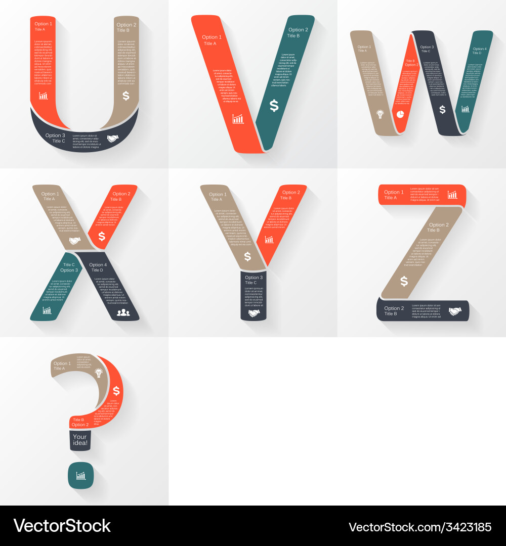 Font infographic diagram with letters Royalty Free Vector