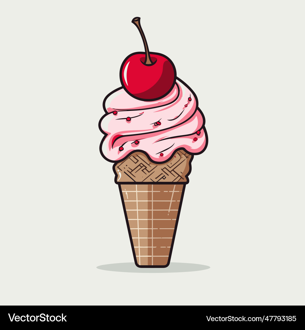Ice cream hand-drawn comic ice cream doodle Vector Image