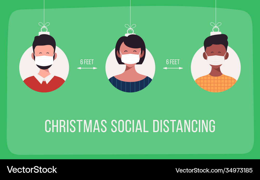 Keep your distance social distance during Vector Image