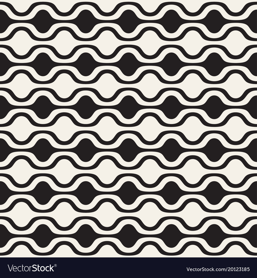 Monochrome wavy lines design geometric Royalty Free Vector