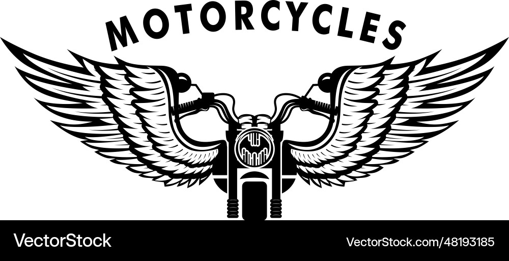 Motorcycle vintage with wing logo concept Vector Image
