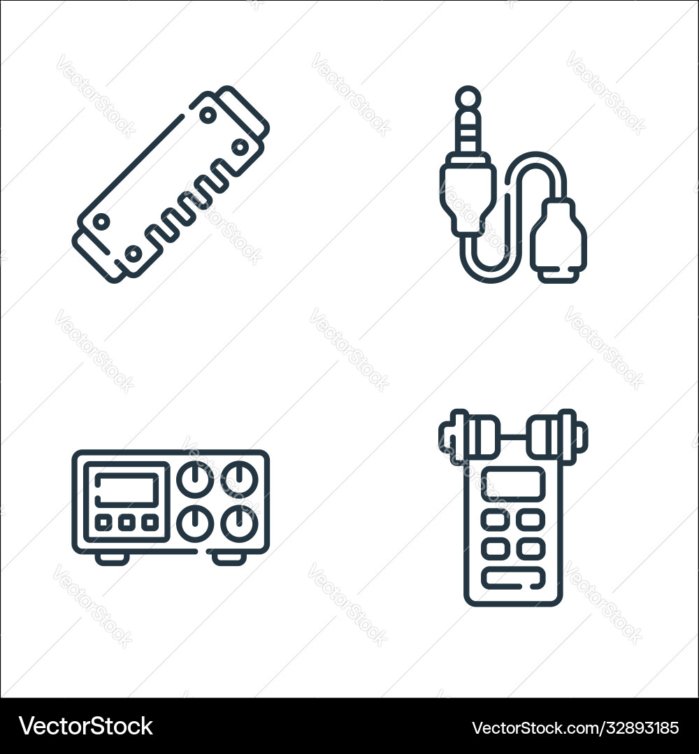 Music line icons linear set quality line set Vector Image