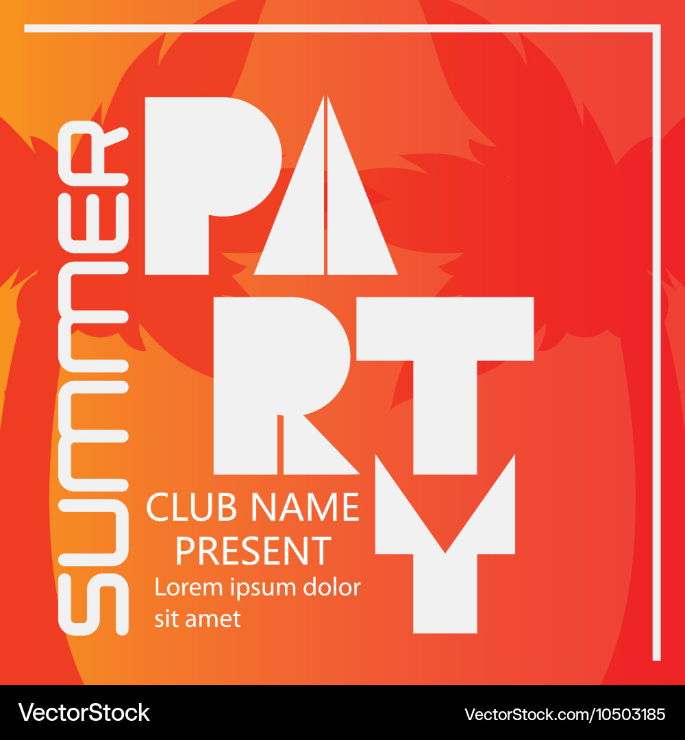 Party advertising card design Royalty Free Vector Image