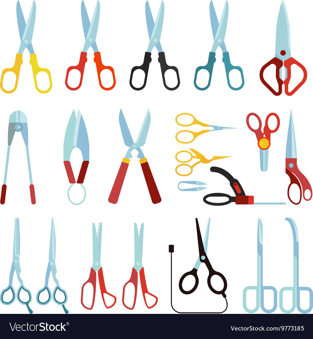 Scissors set Royalty Free Vector Image - VectorStock