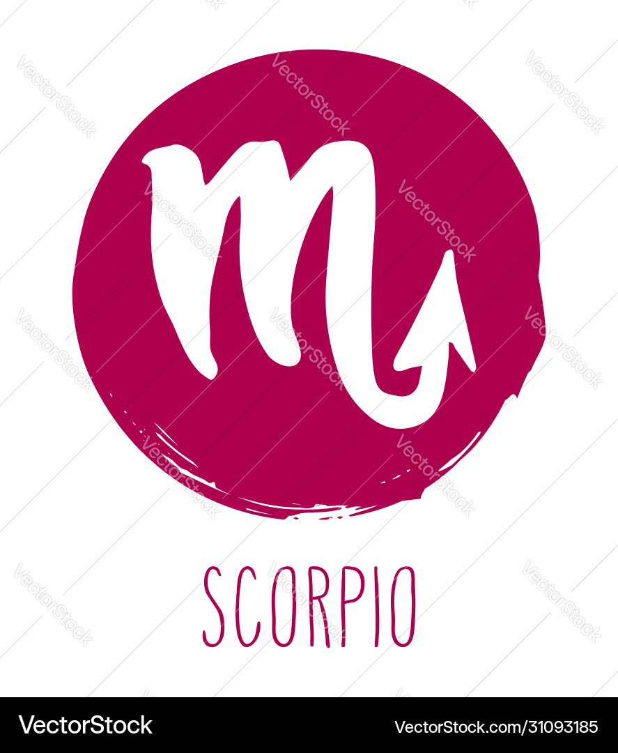 Scorpio hand drawn zodiac sign Royalty Free Vector Image