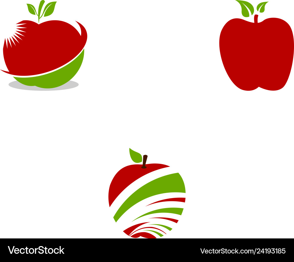 Set of apple design icon logo template Royalty Free Vector