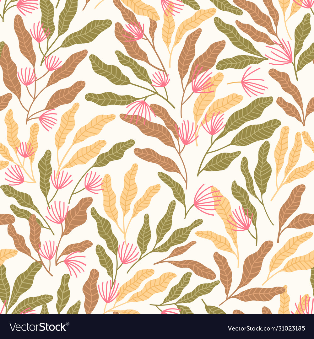 Simple botanical pattern Royalty Free Vector Image