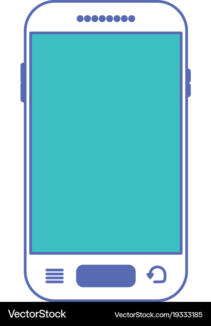 Smartphone front view icon in blue and purple Vector Image