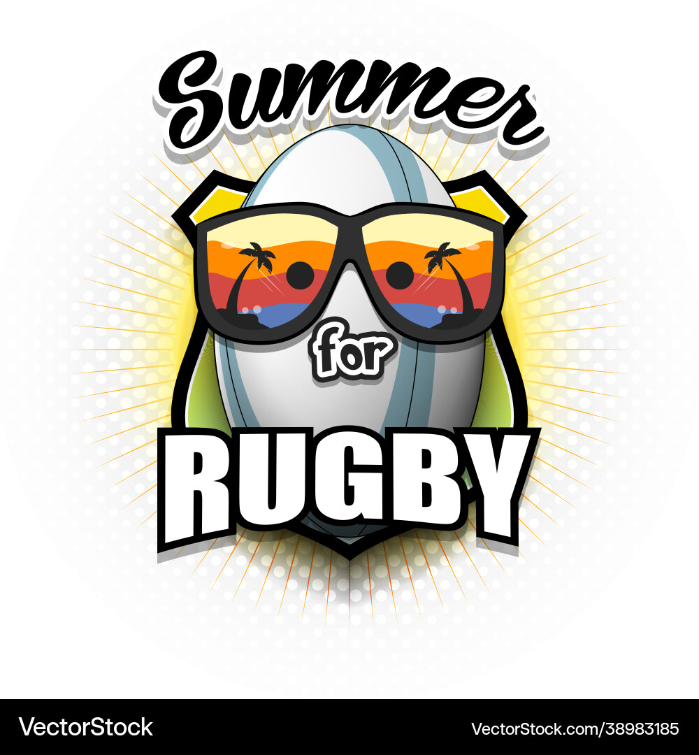 Summer rugby logo for rugby Royalty Free Vector Image