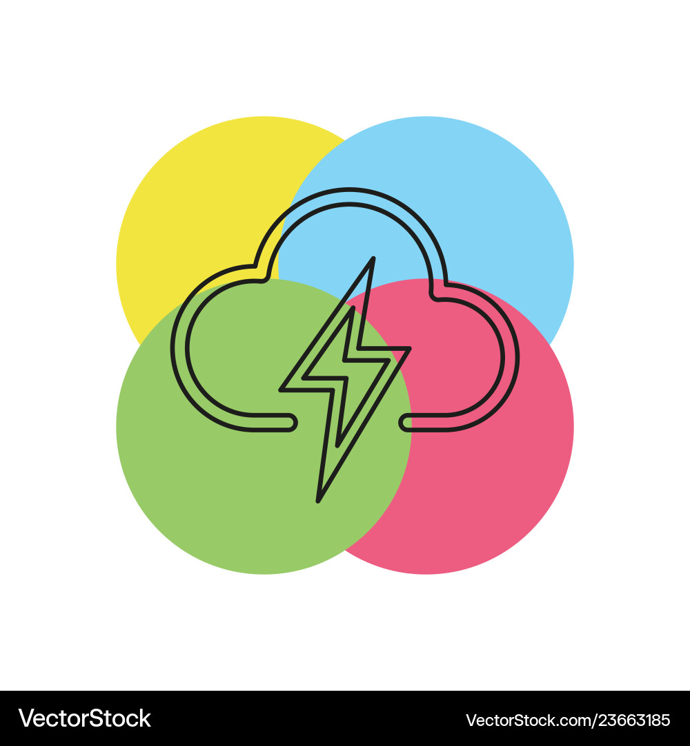 Weather storm sun rain symbol Royalty Free Vector Image
