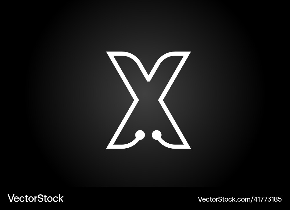 X alphabet letter logo icon design with dot Vector Image