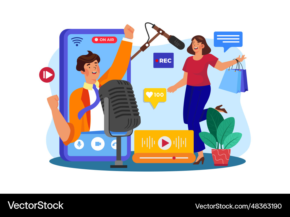 Advertising agency concept a flat isolated Vector Image