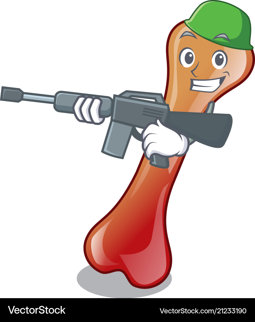 Army bone jelly candy character cartoon Royalty Free Vector