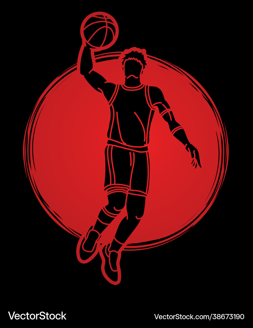 Basketball male player action Royalty Free Vector Image