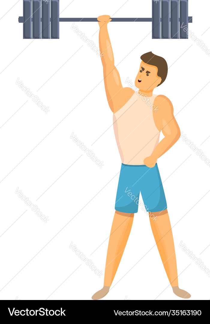 Bodybuilder one hand power icon cartoon style Vector Image