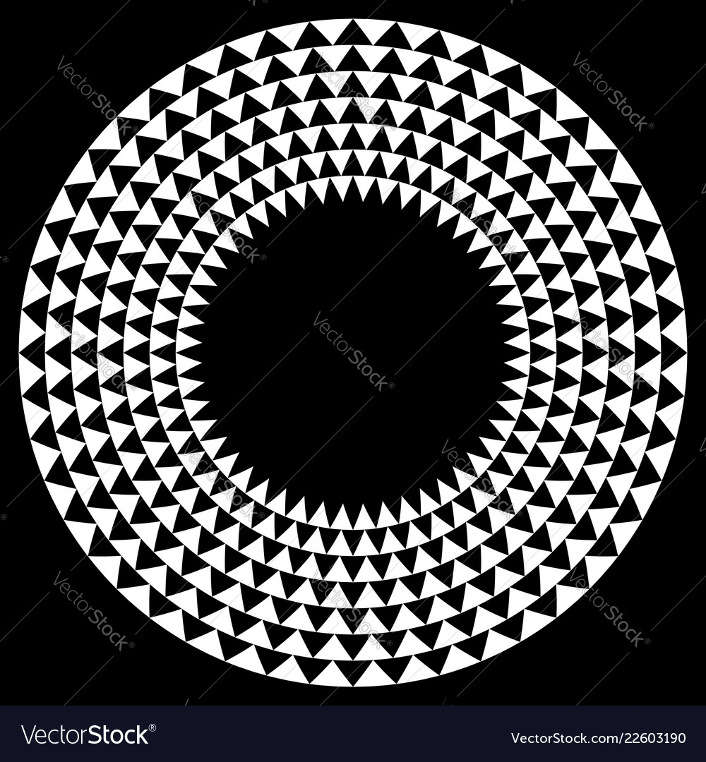 Circle with triangle pattern - textured circular Vector Image