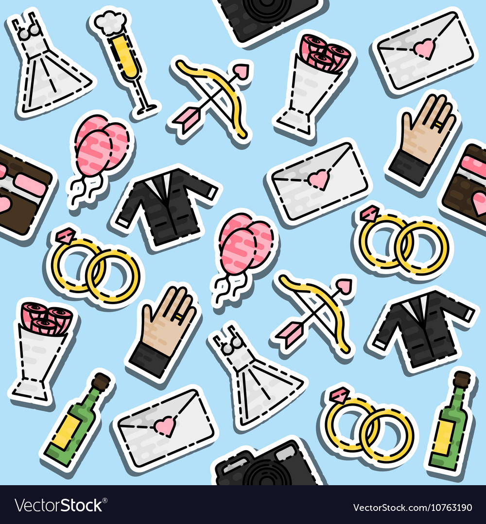 Colored wedding pattern Royalty Free Vector Image