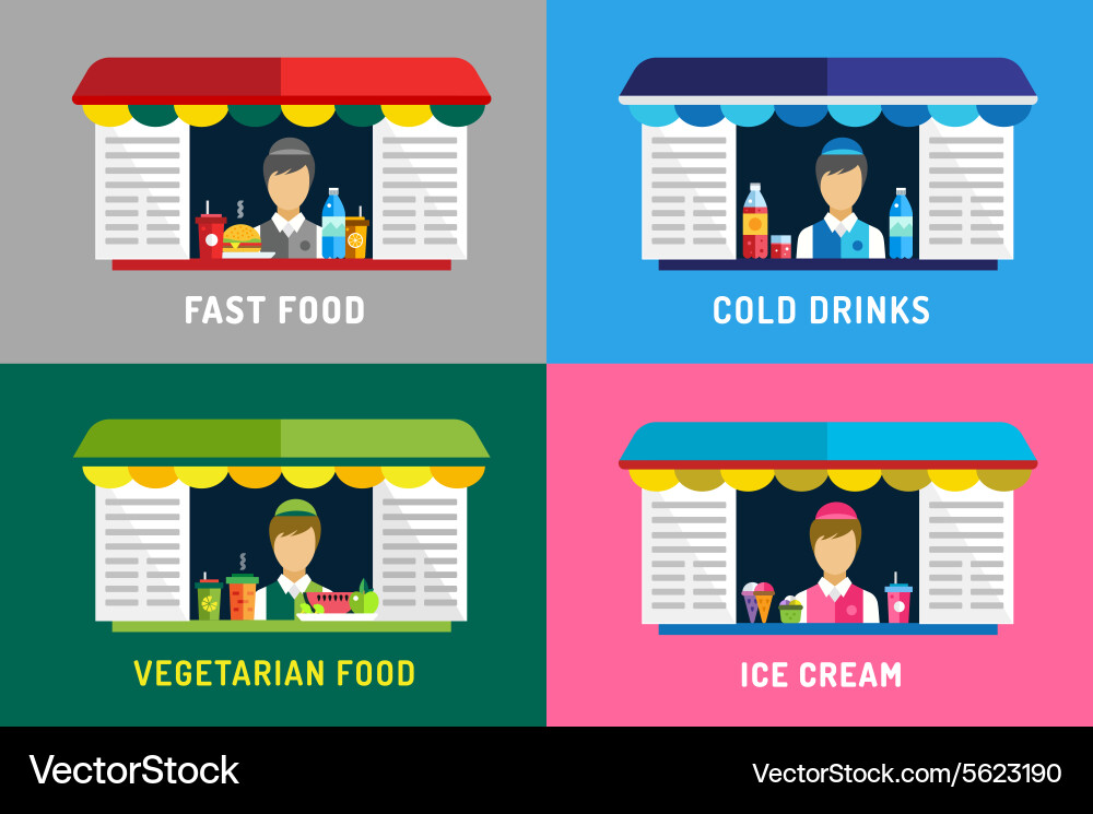 Fast food restaurants objects water bottle Vector Image