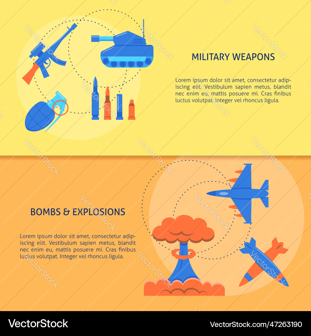 Military weapons flyer templates with place Vector Image
