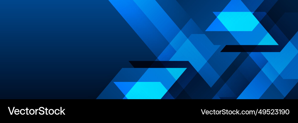 Minimal blue banner geometric shapes abstract Vector Image
