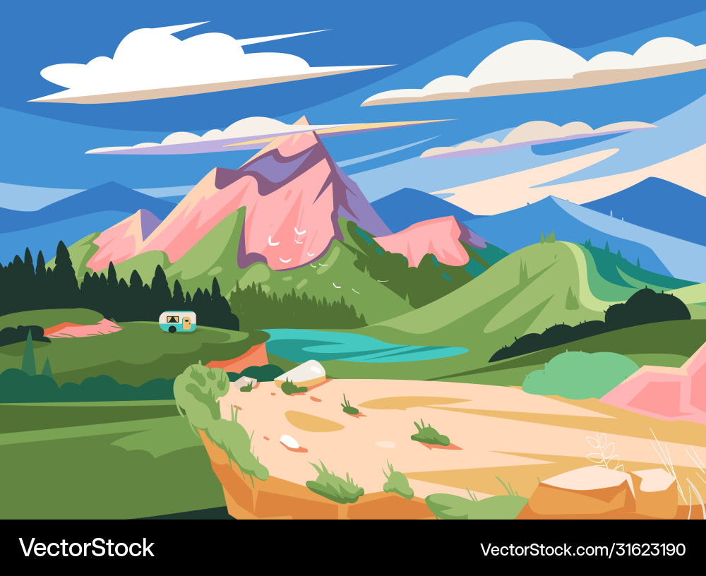 Mountains landscape national park Royalty Free Vector Image