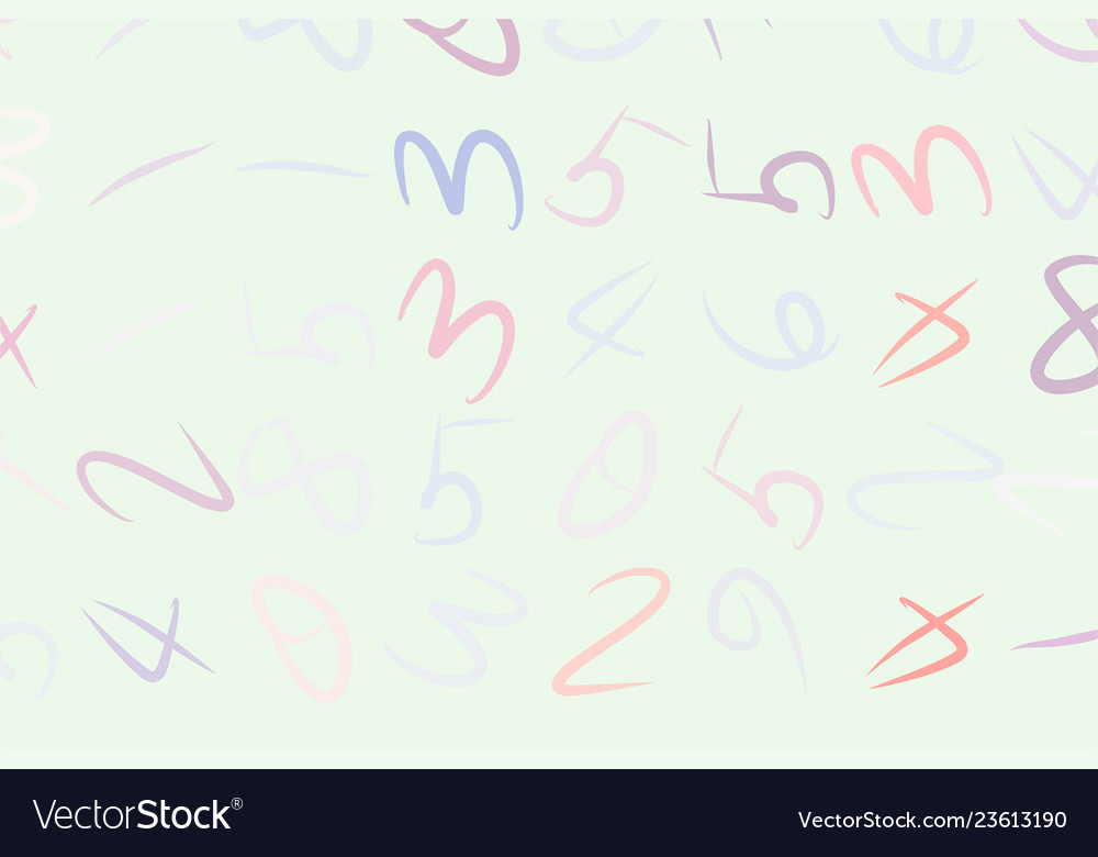 Numbers background hand drawn for graphic design Vector Image