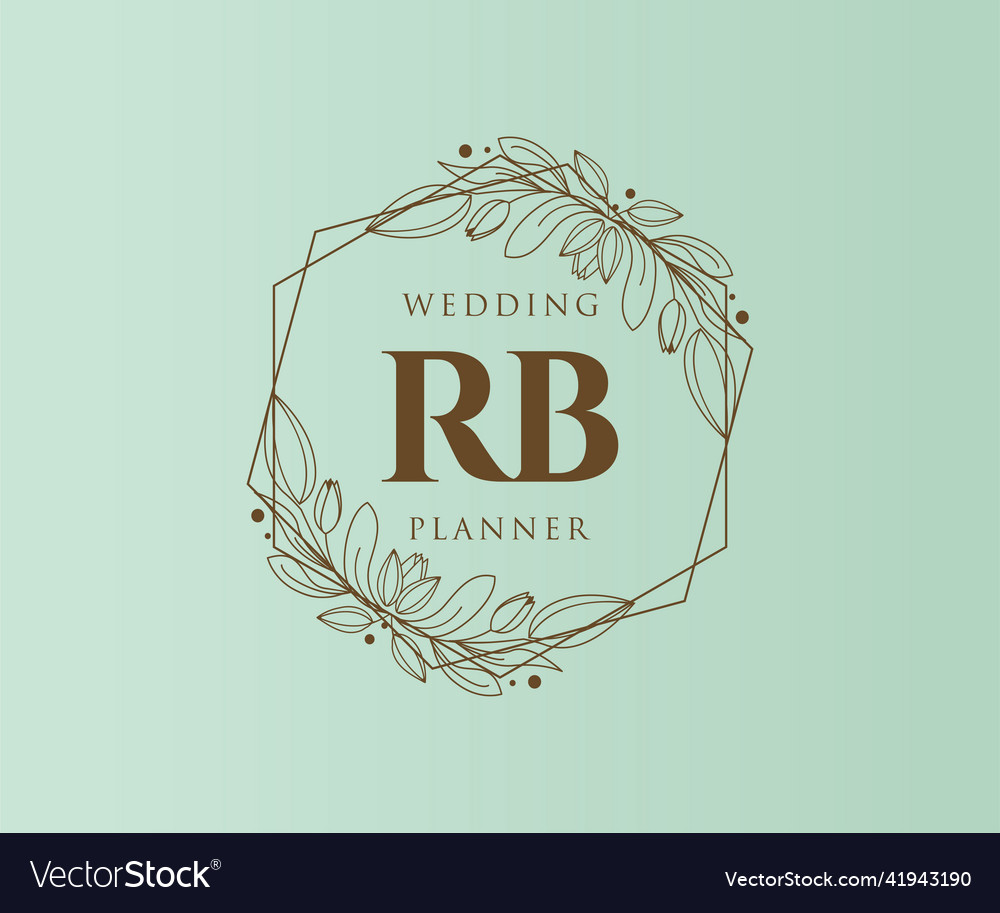 Rb initials letter wedding monogram logos Vector Image