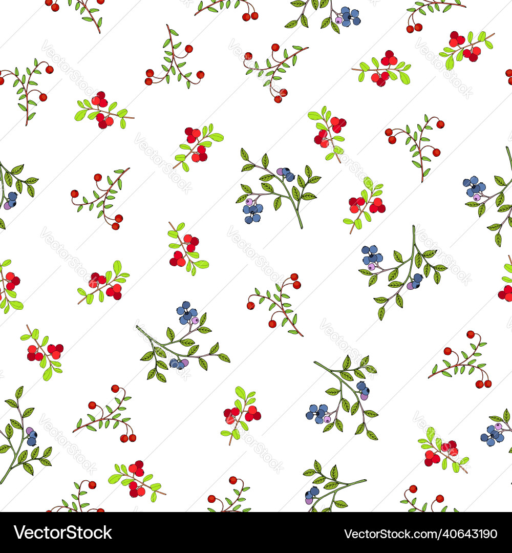 Seamless pattern with forest berries Royalty Free Vector