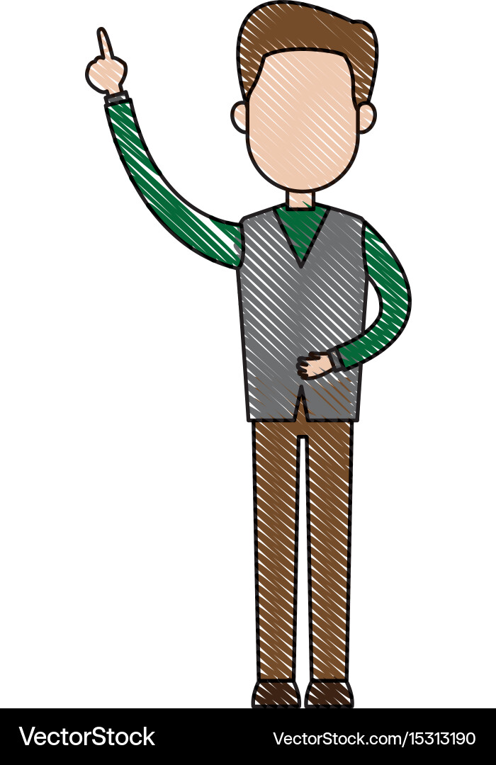 Standing man business character professional Vector Image