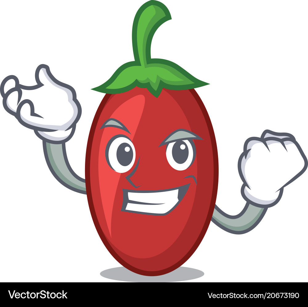 Successful goji berries character cartoon Vector Image