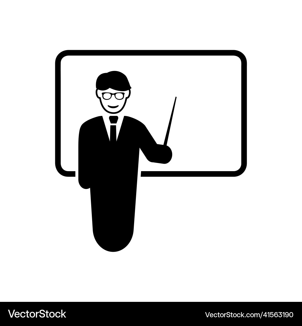 Teacher giving lecture icon on white background Vector Image