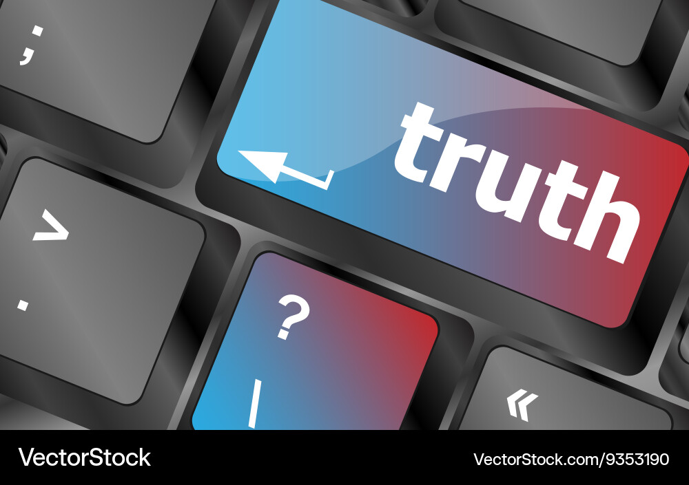 Truth key on keyboard - business concept Vector Image