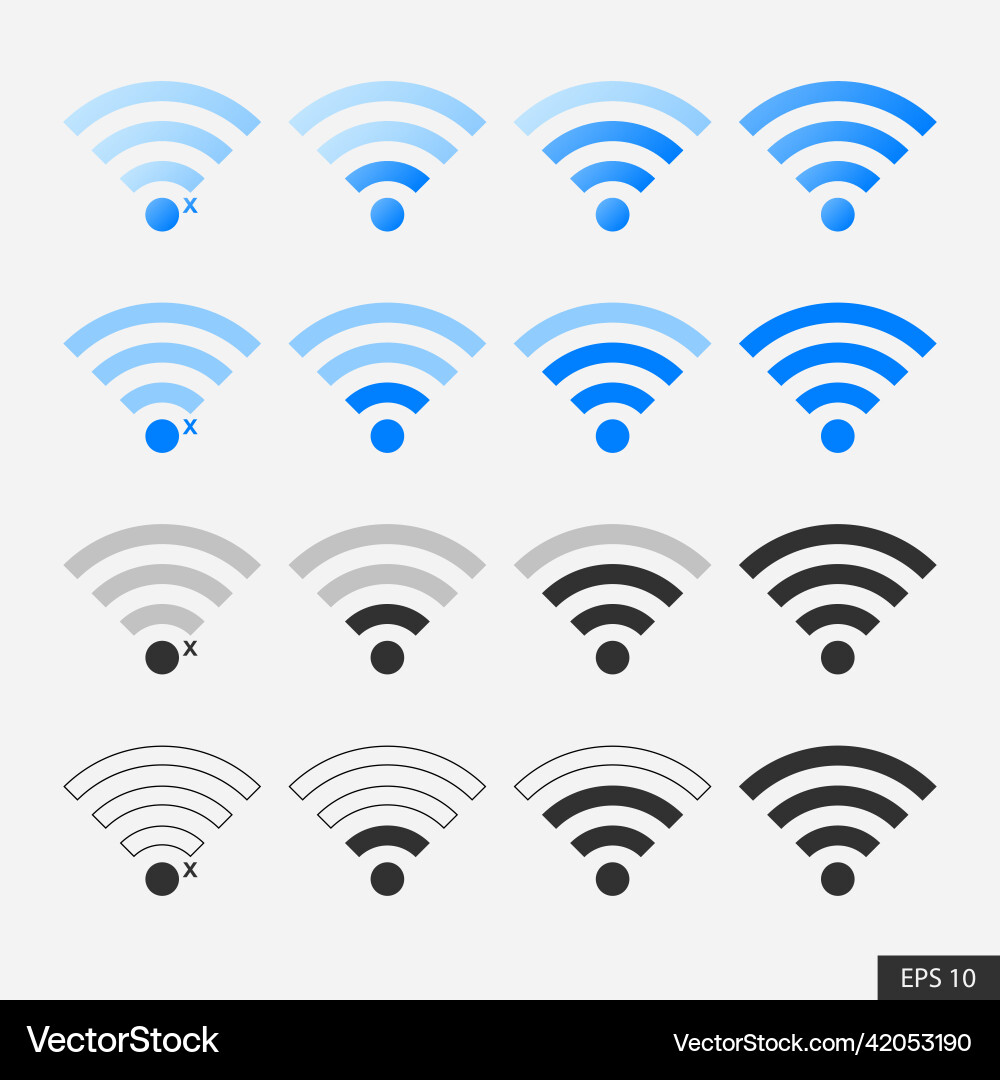 Wifi signals icon wireless network symbol Vector Image