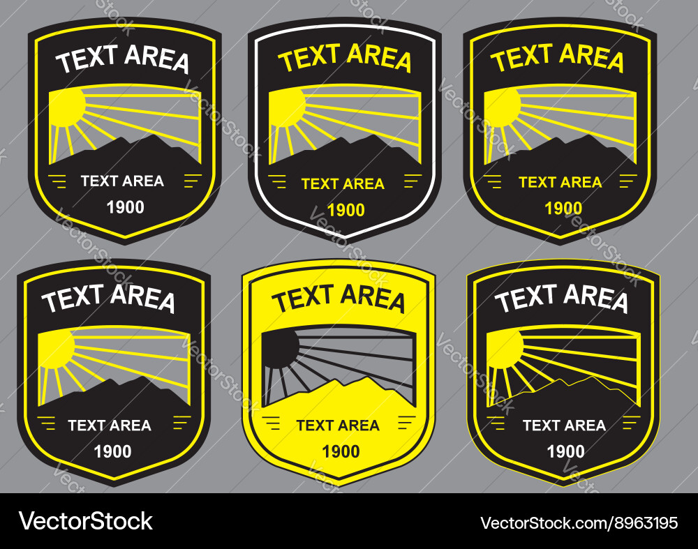 6 different color combination of shield badge temp