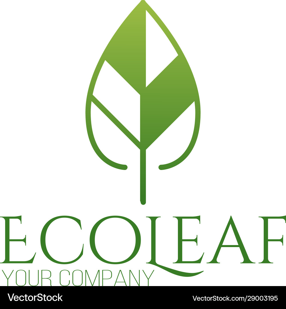 Abstract green leaf logo icon design landscape Vector Image